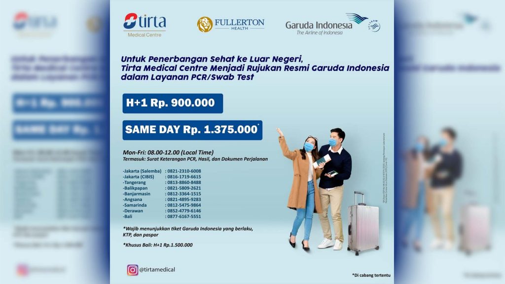 Tirta Medical Centre Became Garuda Indonesia Airlines’ Selected PCR ...